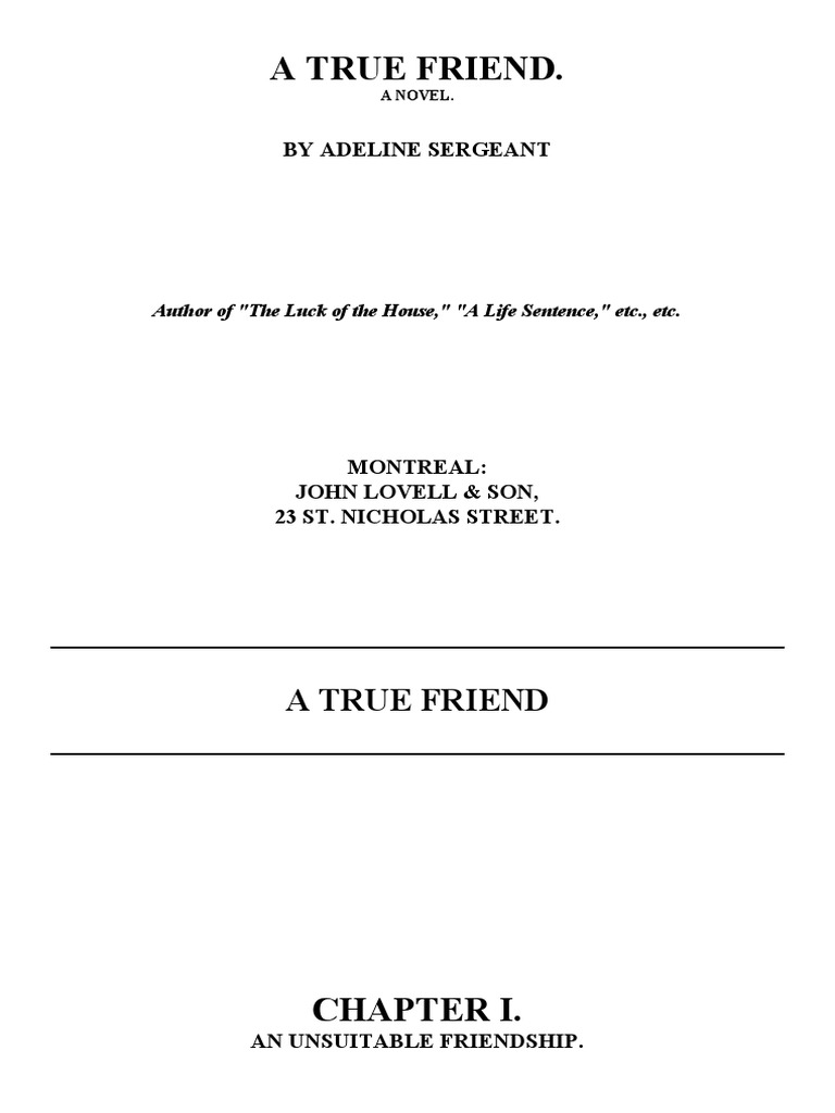 A True Friend | PDF