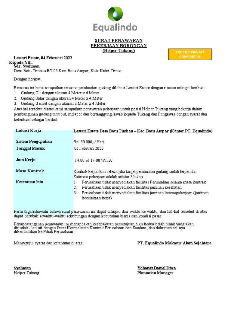 OL Helper Tukang - Syahman (Gudang Solar) | PDF