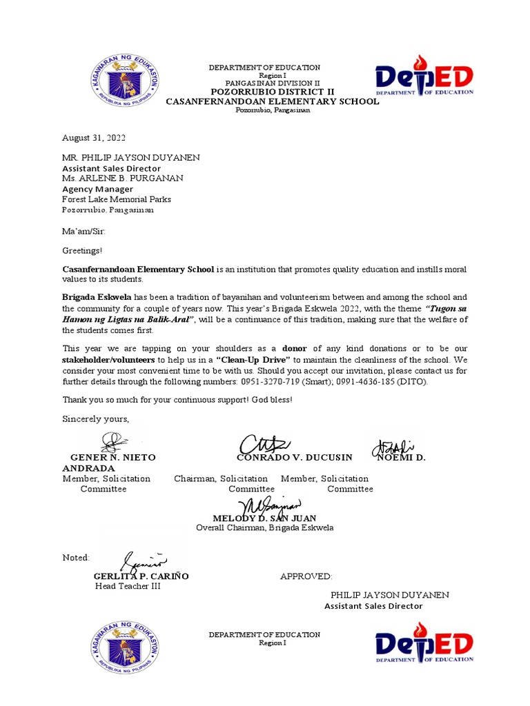Be Solicitation Letter To Partner Final | PDF