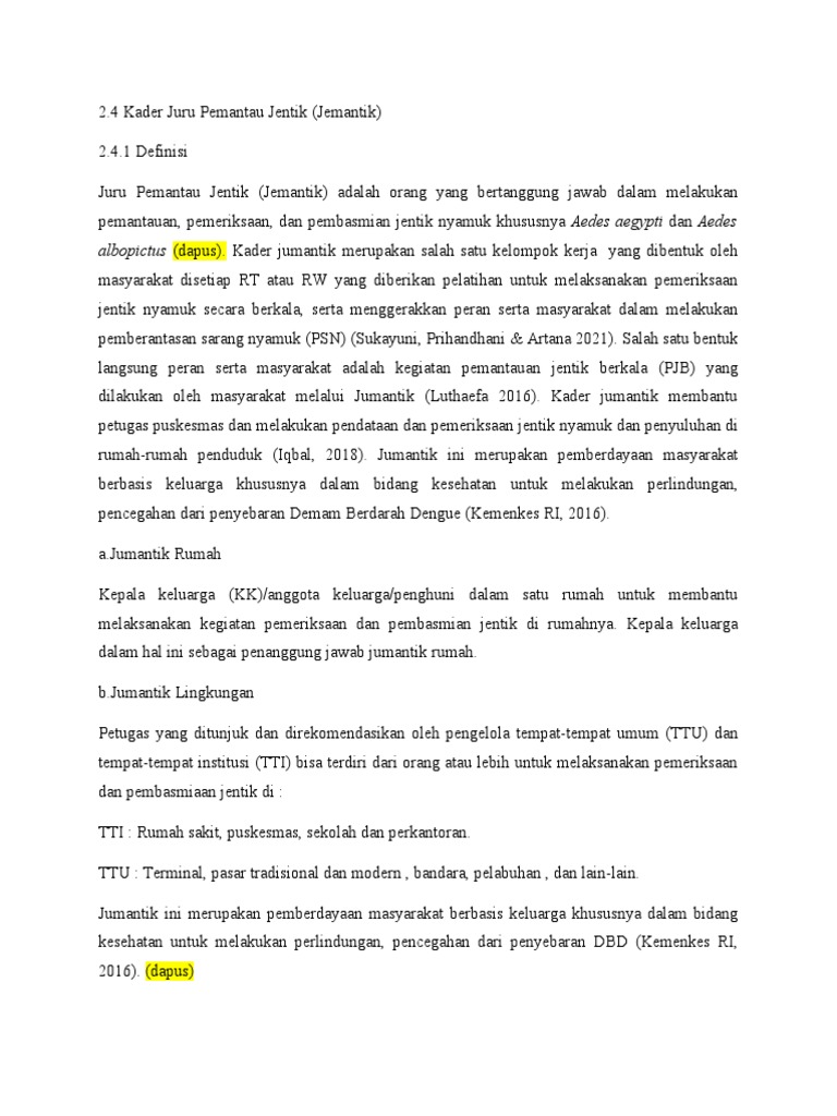 Peran dan Tugas Kader Jumantik | PDF