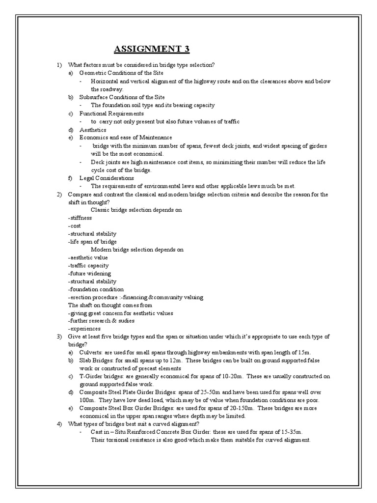 Bridge Assign Ans 3-9 | PDF
