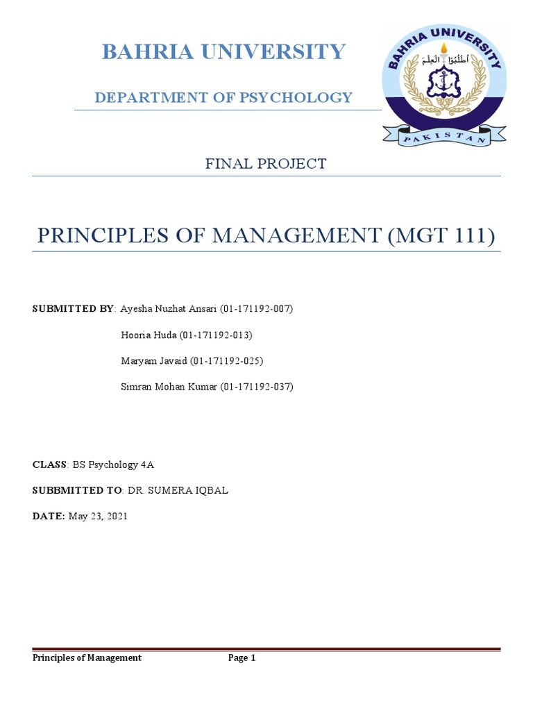 POM Final Project Report | PDF | Employment | Corporate Social Responsibility