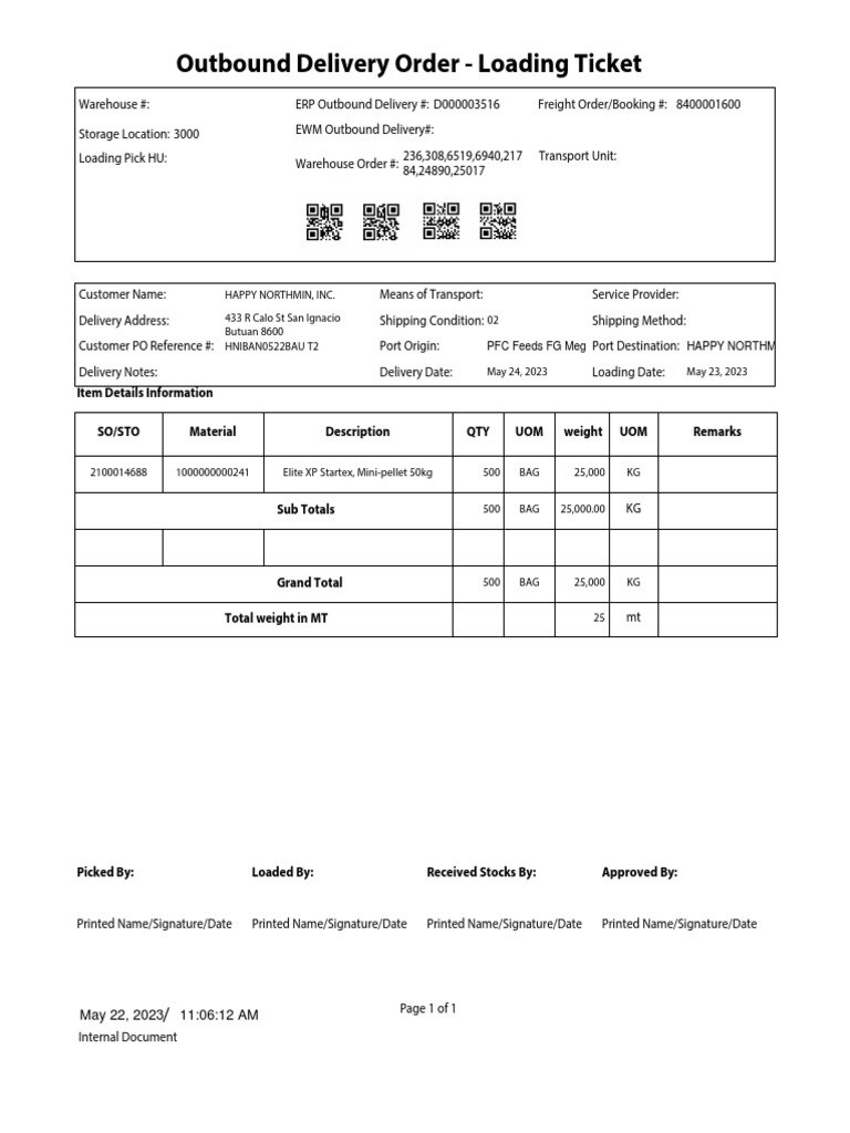 Delivery Order for Happy Northmin | PDF