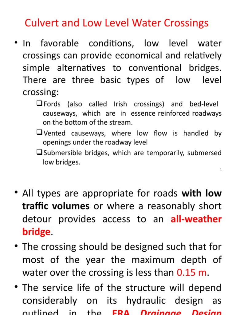 Chapter 8 Culverts&Low Level Water Crossings | PDF | Flood | Stream