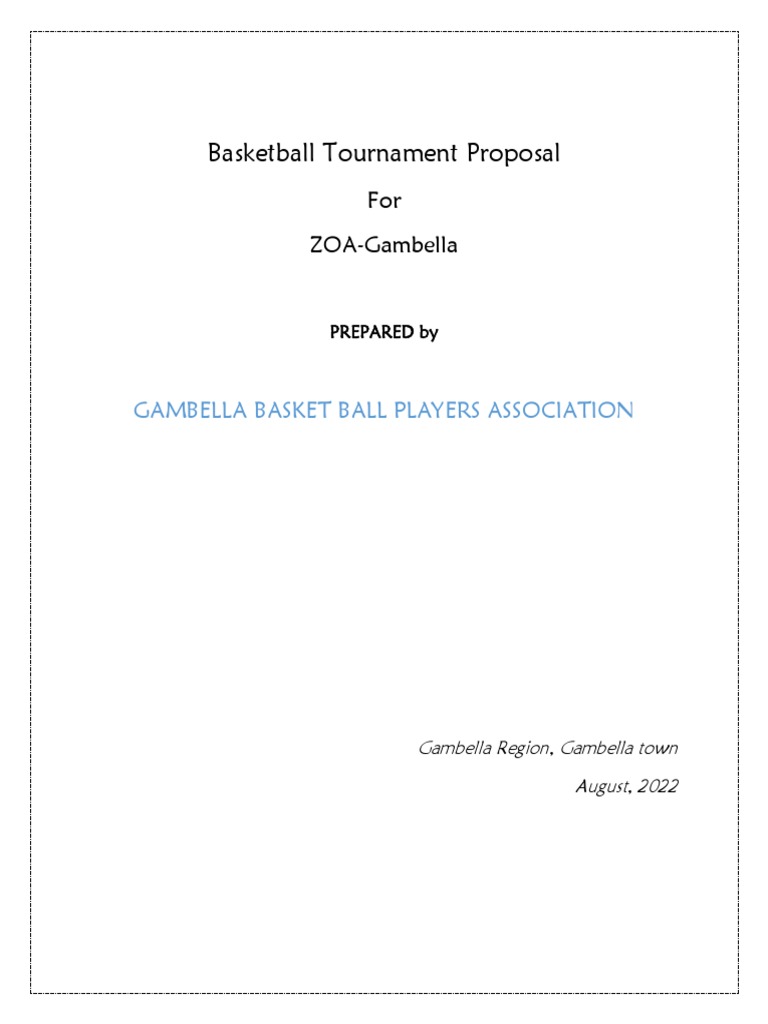 Gambella Basketball Tournament Proposal | PDF | Violence | Sports