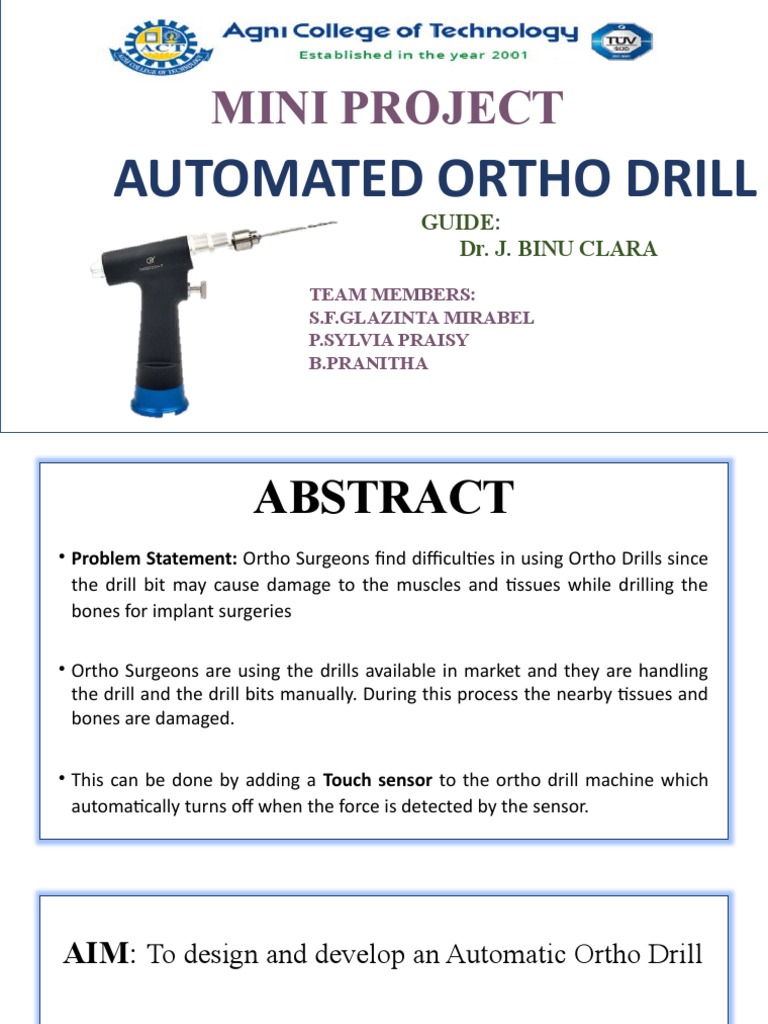 GROUP 12 - Automated Ortho Drill - 312820121045 - Sylvia Praisy P | PDF ...