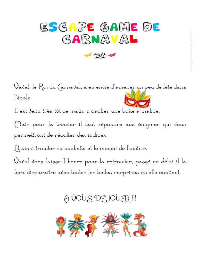 Escape-Game-de-Carnaval-GS-Maicressedesiles | PDF