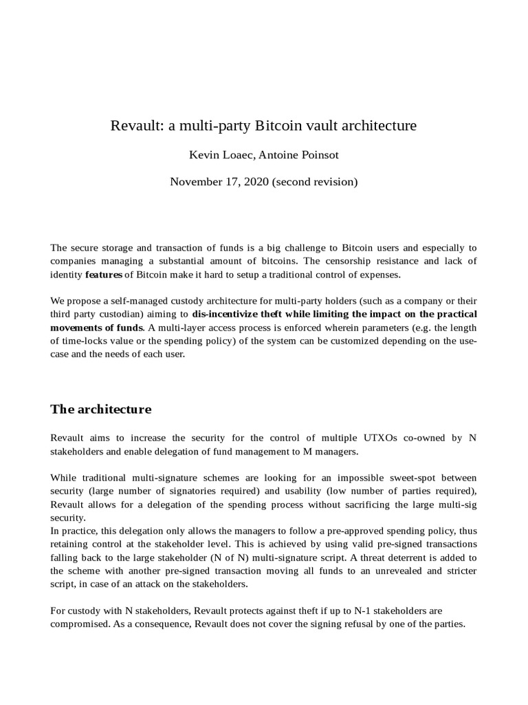 Revault 2 | PDF | Bitcoin | Computer Network