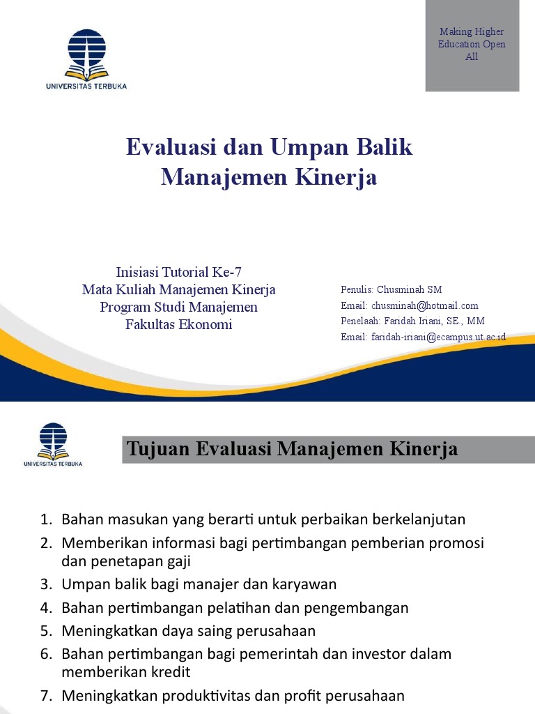 Inisiasi 7 Manajemen Kinerja EKMA4263 (Modul 8) | PDF | Karier & Perkembangan