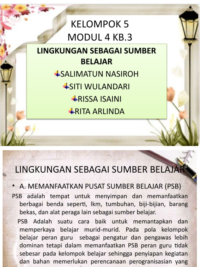 PKR Modul 4 KB.3 Lingkungan Sebagai Sumber Belajar | PDF