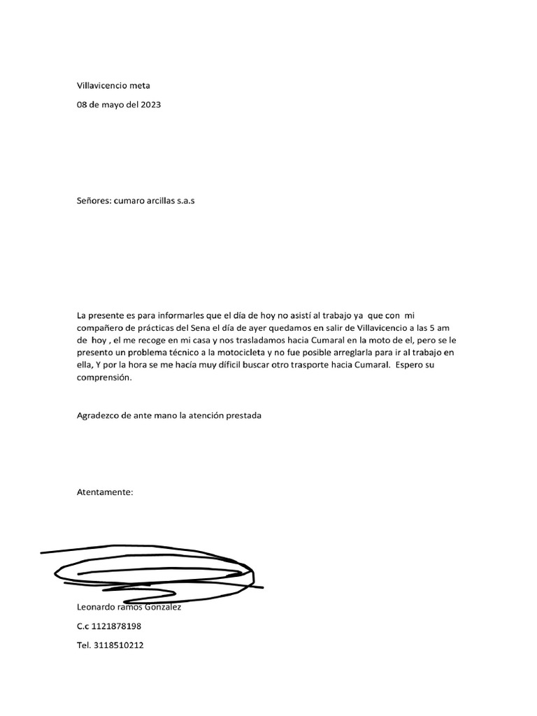 Excusa Trabajo | PDF