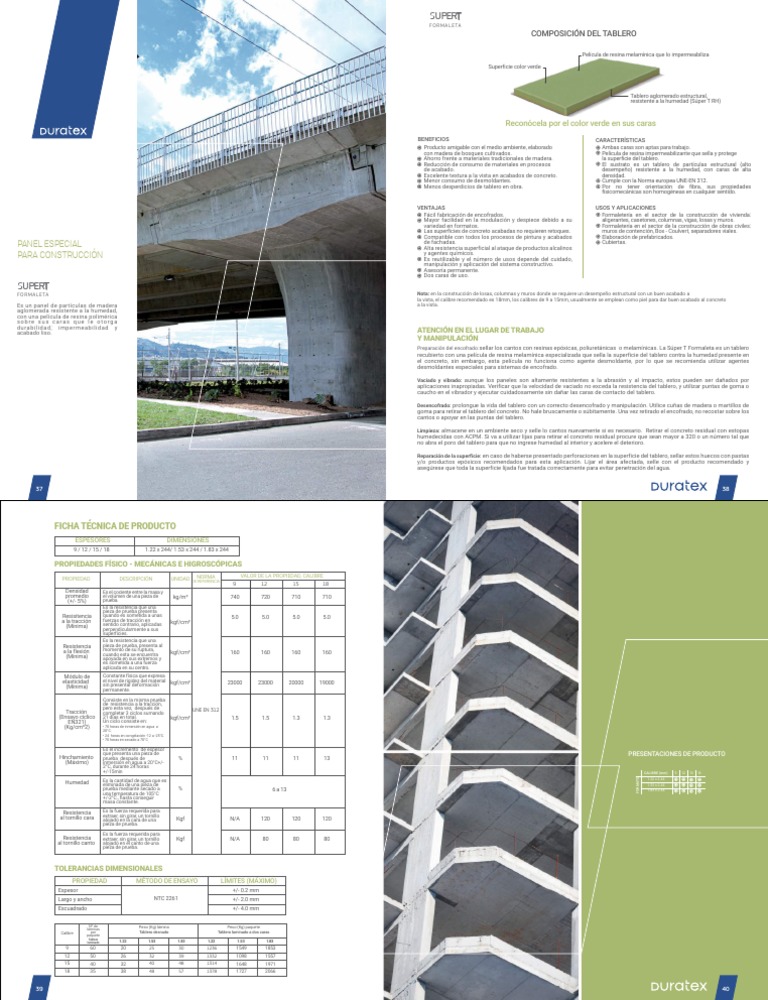 Formaleta Duratex | PDF | Hormigón | Madera