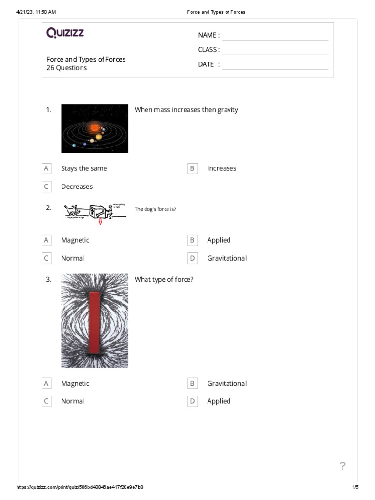 Force and Types of Forces | PDF