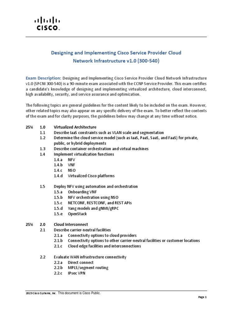300 540 SPCNI v1.0 | PDF | Cloud Computing | Software Engineering