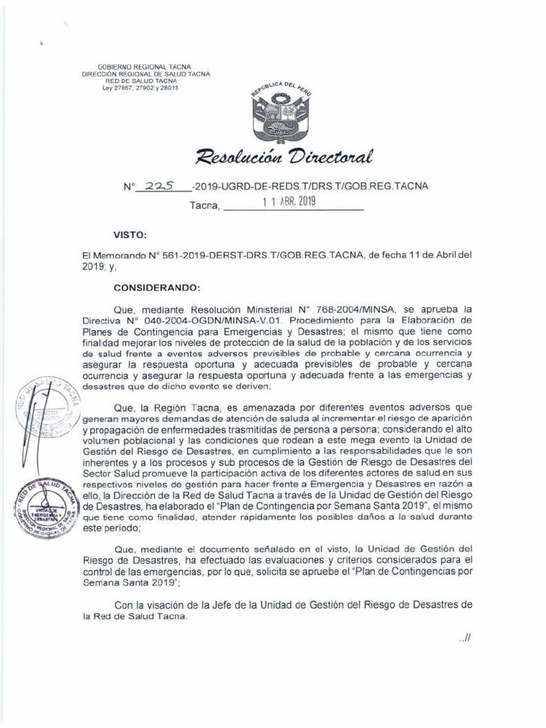 Gob - Reg.tacna - Plan Semana Santa | PDF