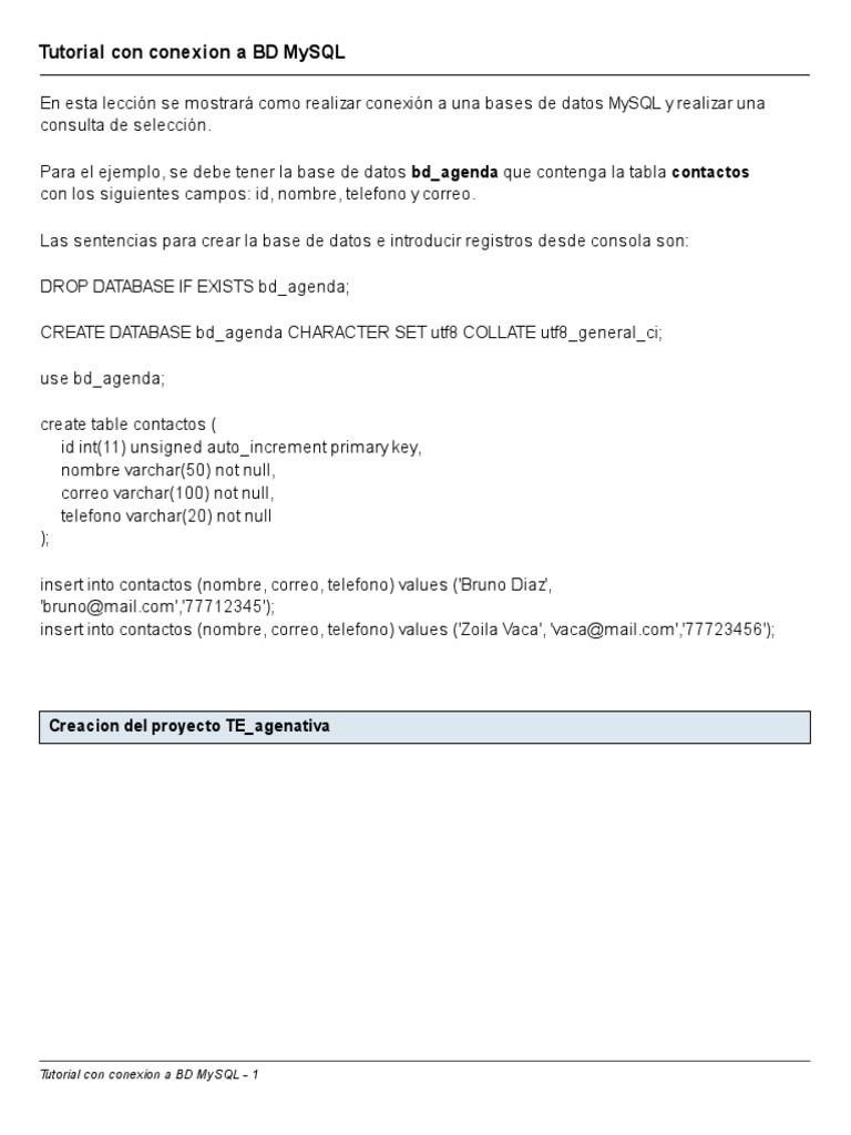 Tutorial - 08 - Conexion A BD MySQL | PDF | Mi sql | Bases de datos