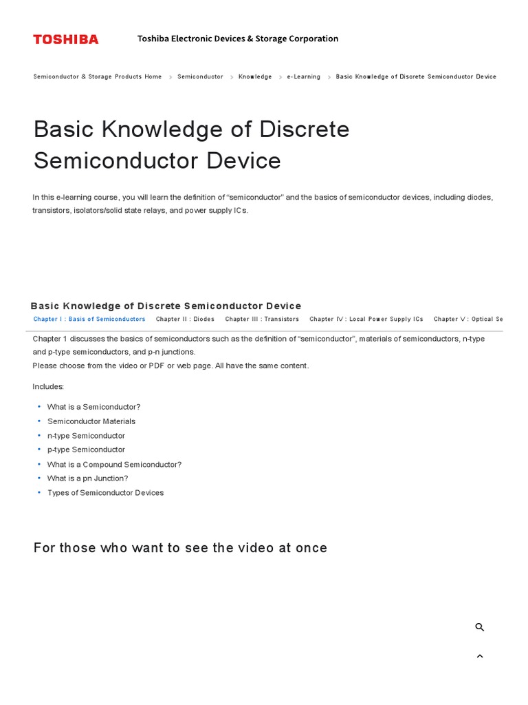 Basic Knowledge of Discrete Semiconductor Device - Toshiba Electronic ...