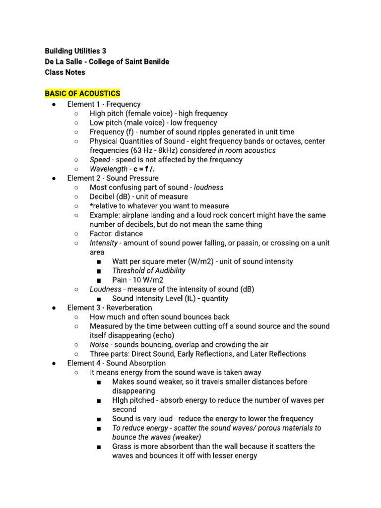 (DLS-CSB, BS Architecture) Building Utilities 3 - Lighting and ...