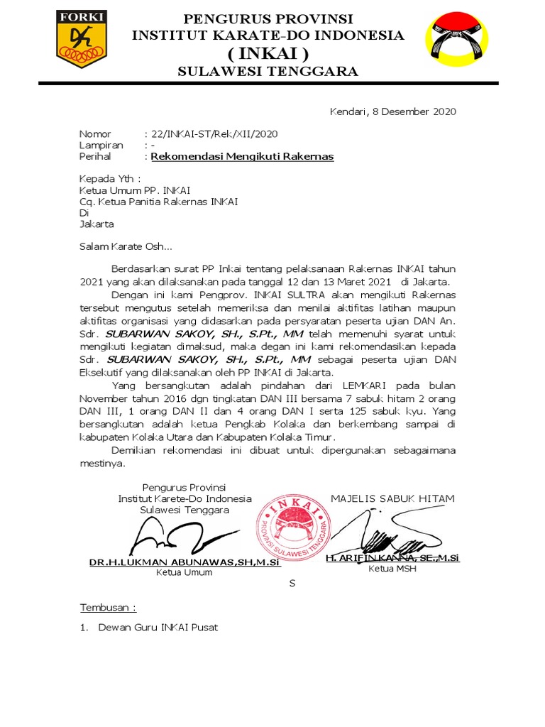 Rekomendasi Rakernas INKAI 2021 | PDF | Karier & Perkembangan | Perjalanan