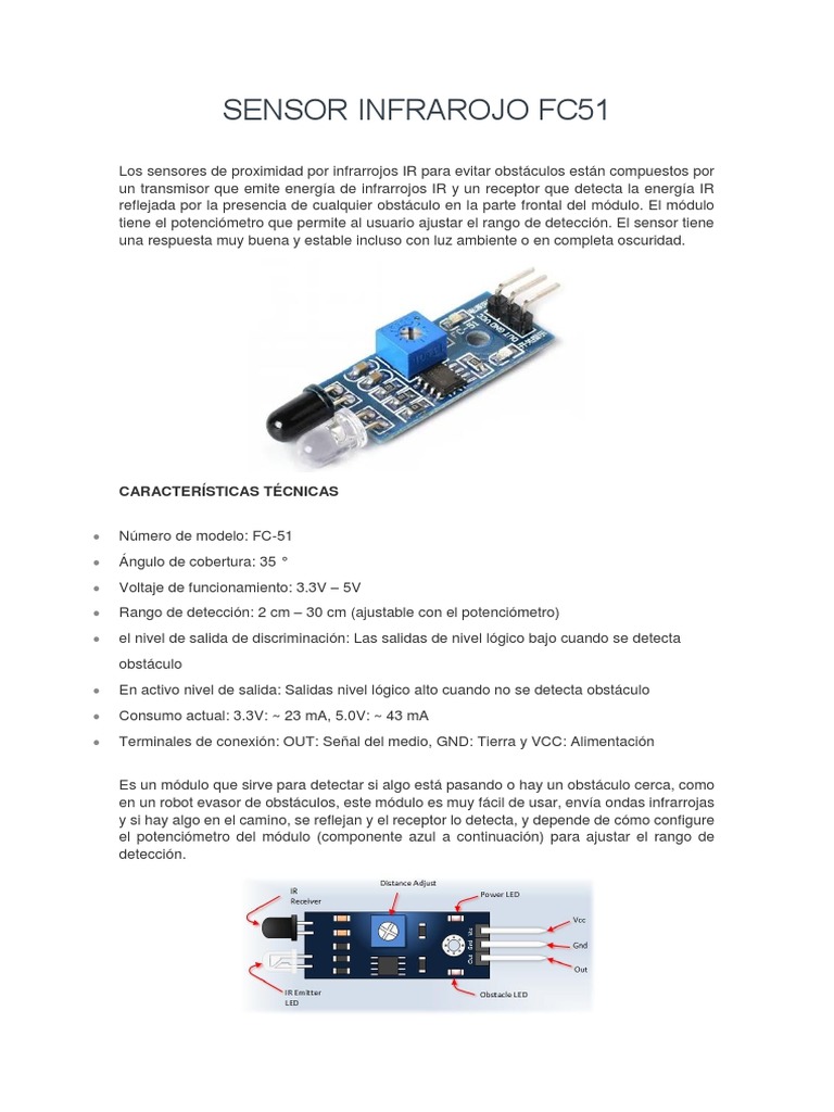 Sensor Infrarrojo FC-51: Guía y Circuitos | PDF | Infrarrojo | Electrónica