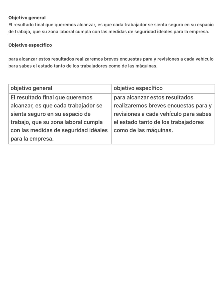 Objetivo Generales y Específicos | PDF