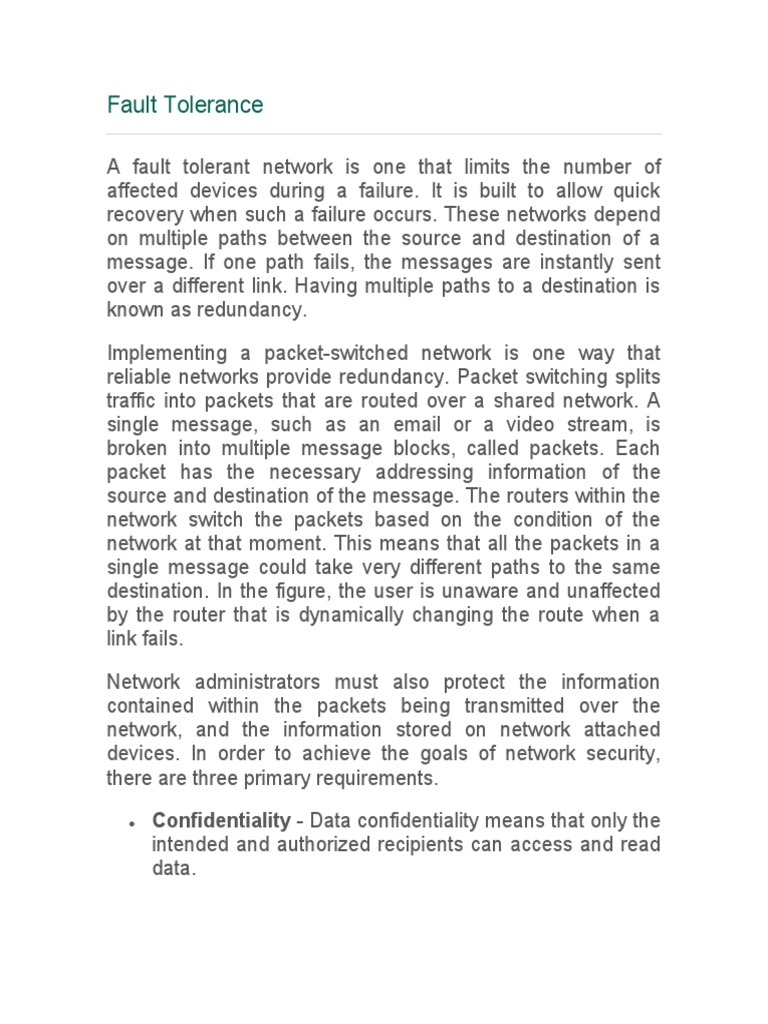 Fault Tolerance | PDF | Computer Network | Cloud Computing