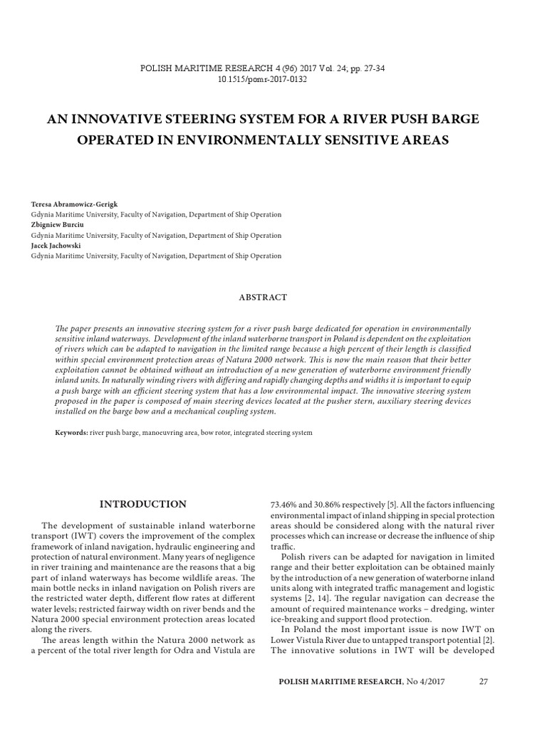 (20837429 - Polish Maritime Research) An Innovative Steering System For ... (20837429 - Polish Maritime Research) An Innovative Steering System For ...