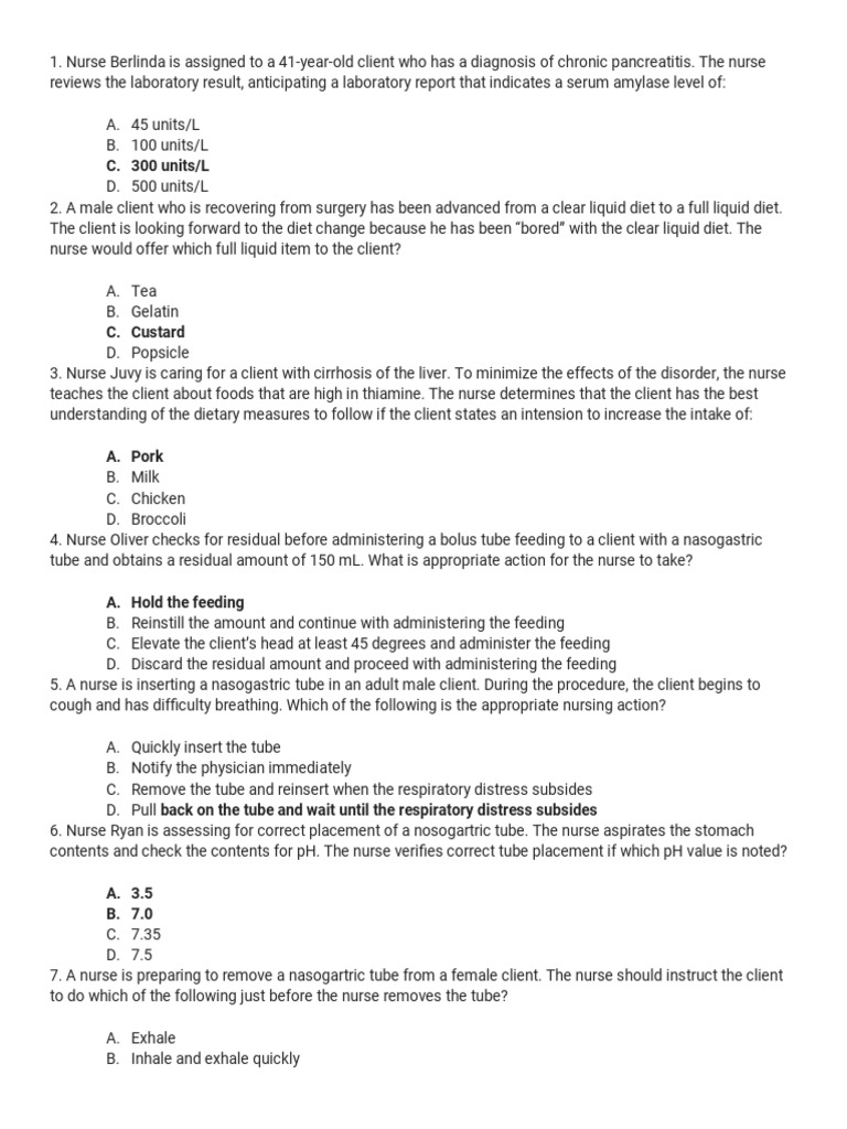Gastro Practice Test | PDF