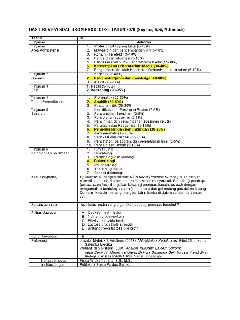 Soal Ukom Bakteriologi d4-1 | PDF