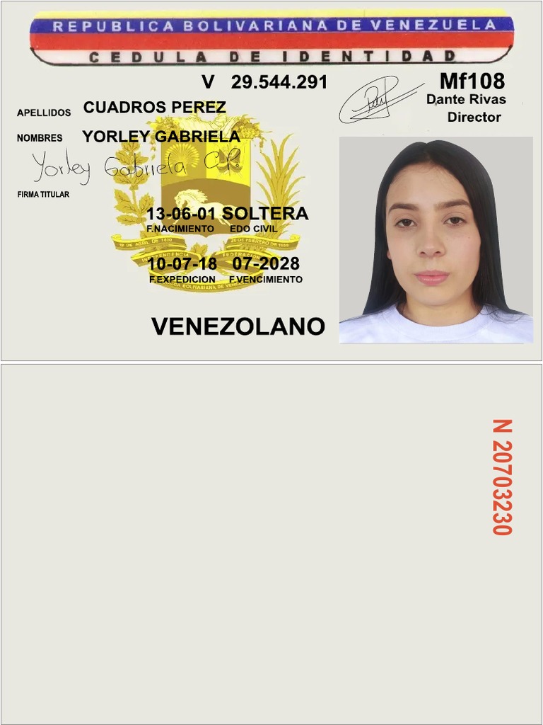 Plantilla Cedula Venezolana | PDF