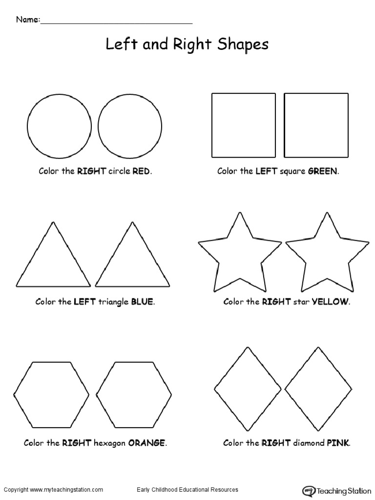 Mts Left and Right Shapes Worksheets | PDF