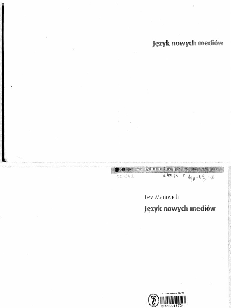 Manovich Lev Jezyk Nowych Mediow 2006 PL | PDF