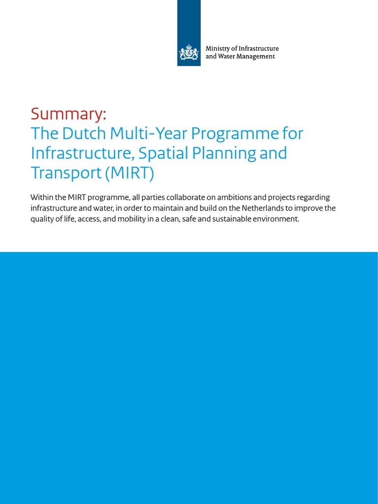 2018 - NL - The Dutch Multi-Year Programme For Infrastructure, Spatial ...