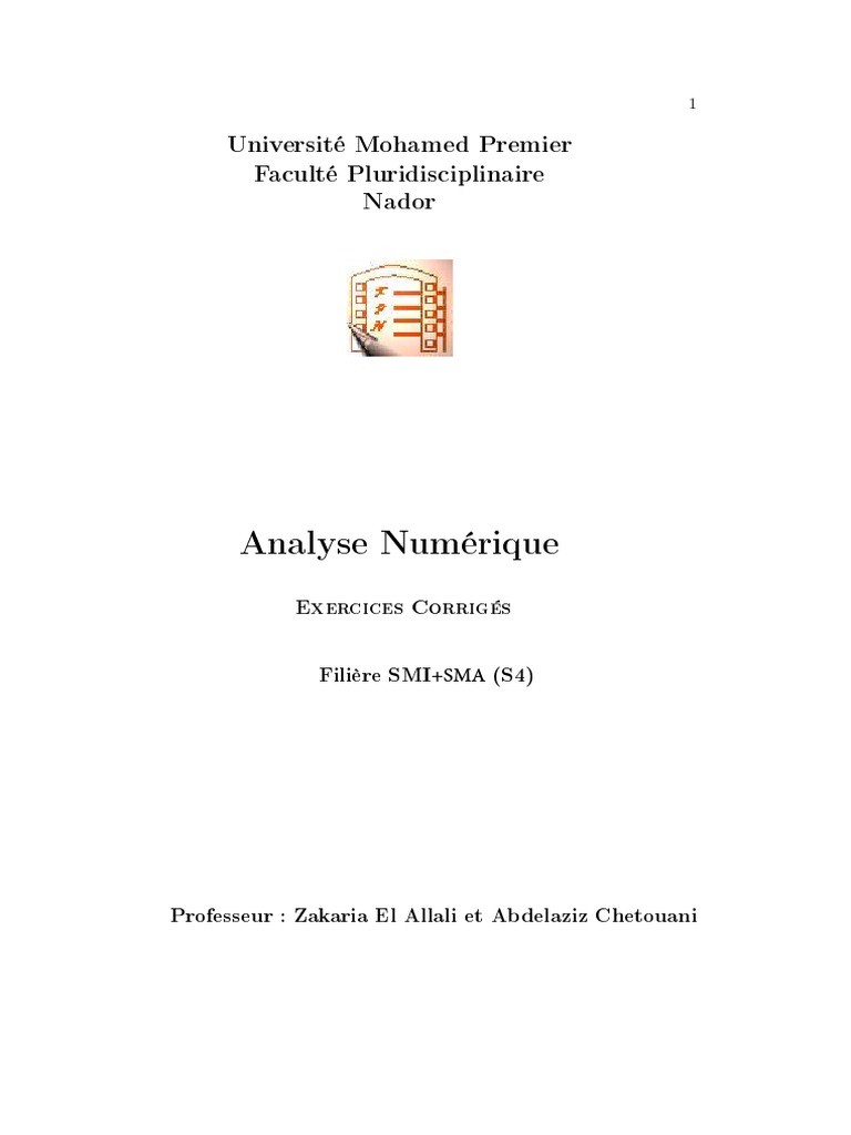 Exercices Corrigés Analyse Numérique | PDF
