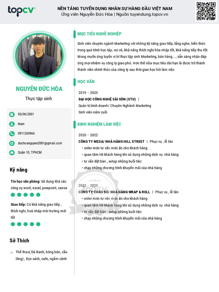 Nguyen Duc Hoa TopCV - VN 250223.154131 | PDF