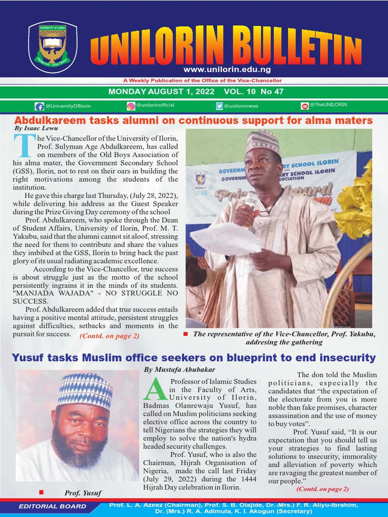 Alumni Urged to Support GSS Ilorin | PDF