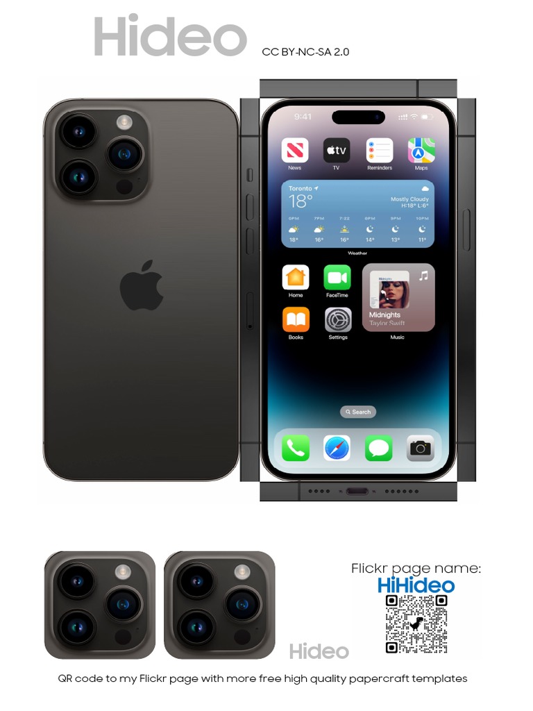 Iphone 14 Pro Max Space Black (Papercraft) | PDF