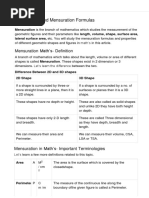 MATHs PROJECT ON MENSURATION.... | PDF | Area | Volume