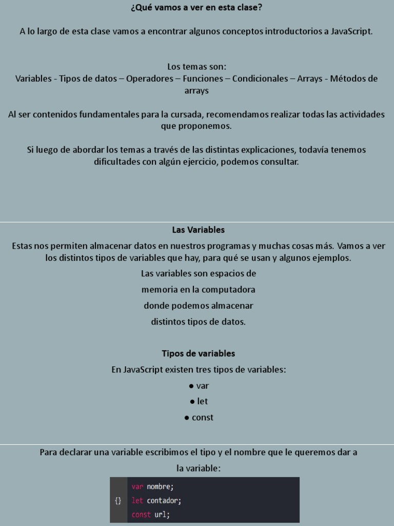 Clase 7 Javascripts Pdf Variable Informática Objeto Informática 