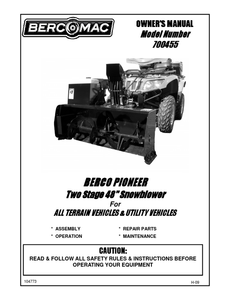 Bercomac ATV Snowblower | PDF