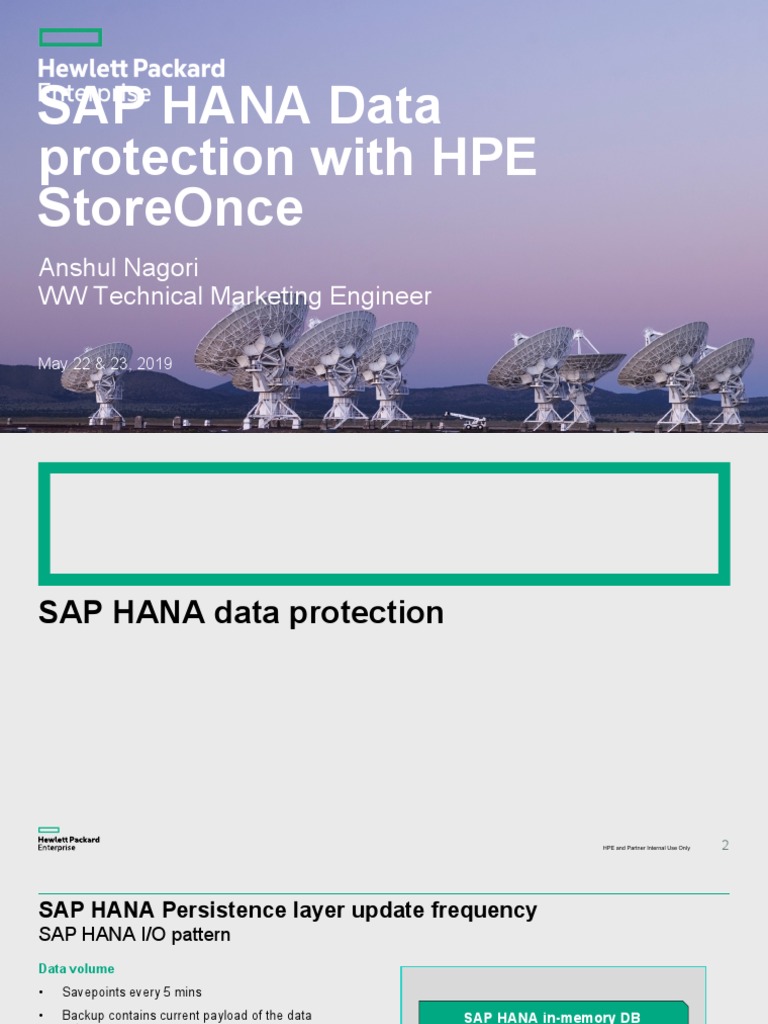 Sap Hana Data Protection Hpe Storeonce Pdf
