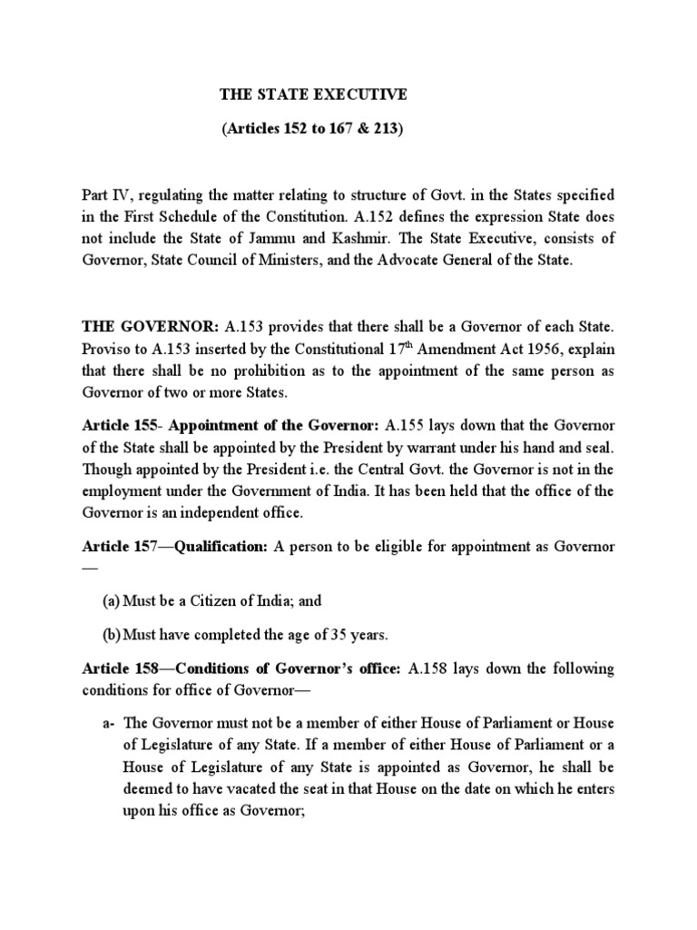 Overview of State Executive Articles | PDF | Pardon | Bill (Law)