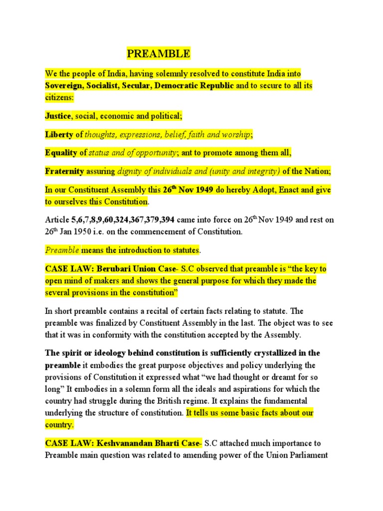 CH 3 (Preamble) | PDF | Political Charters | Political Science