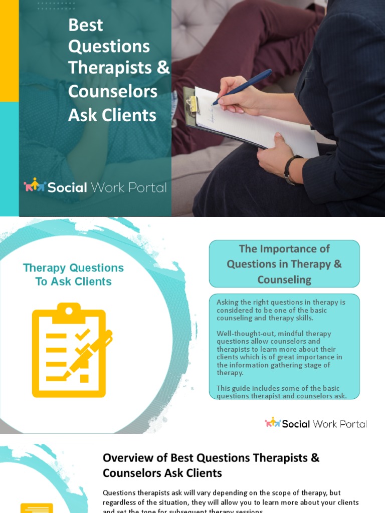 Best Questions Therapists and Counselors Ask Clients | PDF