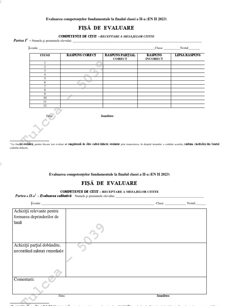 FISA EN II 2023 Citit | PDF