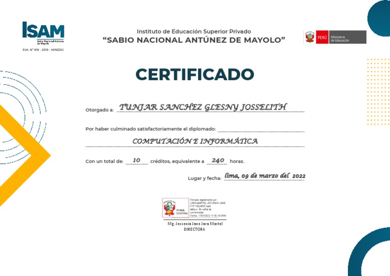 Certificado Computacion e Informatica | PDF