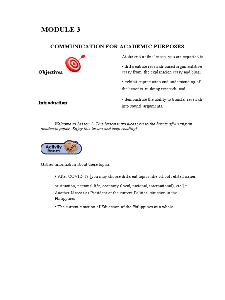 Module 3 Lesson 1 | PDF | Hypothesis | Proofreading