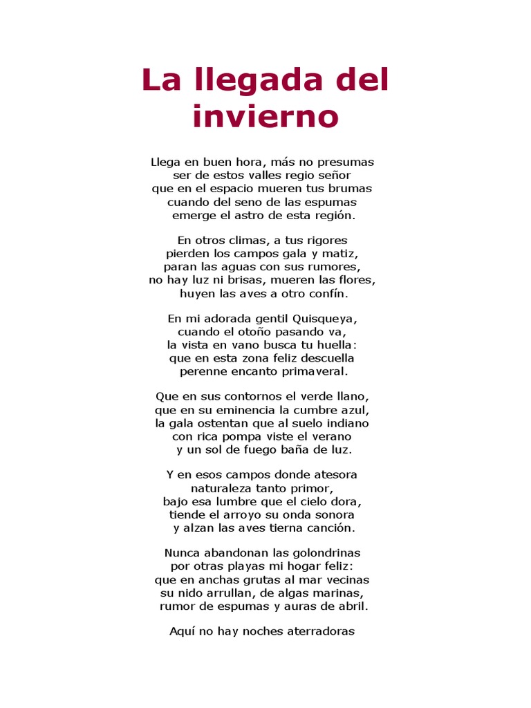 La Llegada Del Invierno Salome | PDF La Llegada Del Invierno Salome | PDF