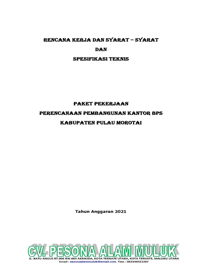 RKS Spektek BPS | PDF | Teknologi & Rekayasa
