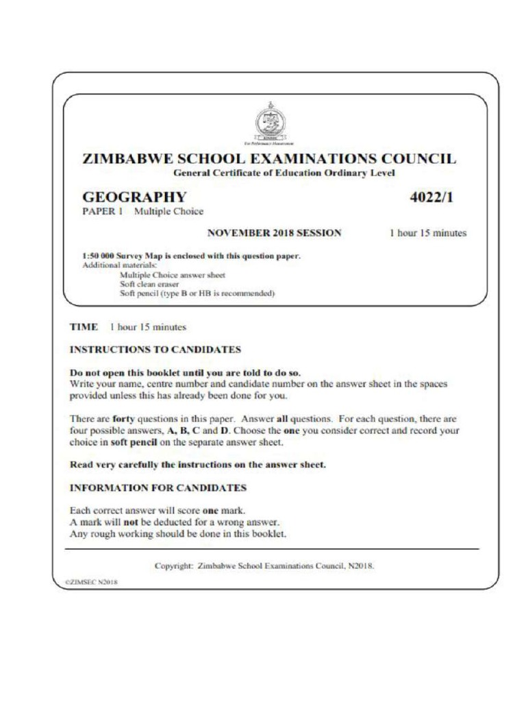 O-Levels Geography 2018 | PDF